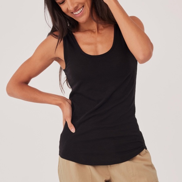 Pact | Tops | Pact Tank Top Black Scoop Neck Organic Cotton Tank Sz S ...
